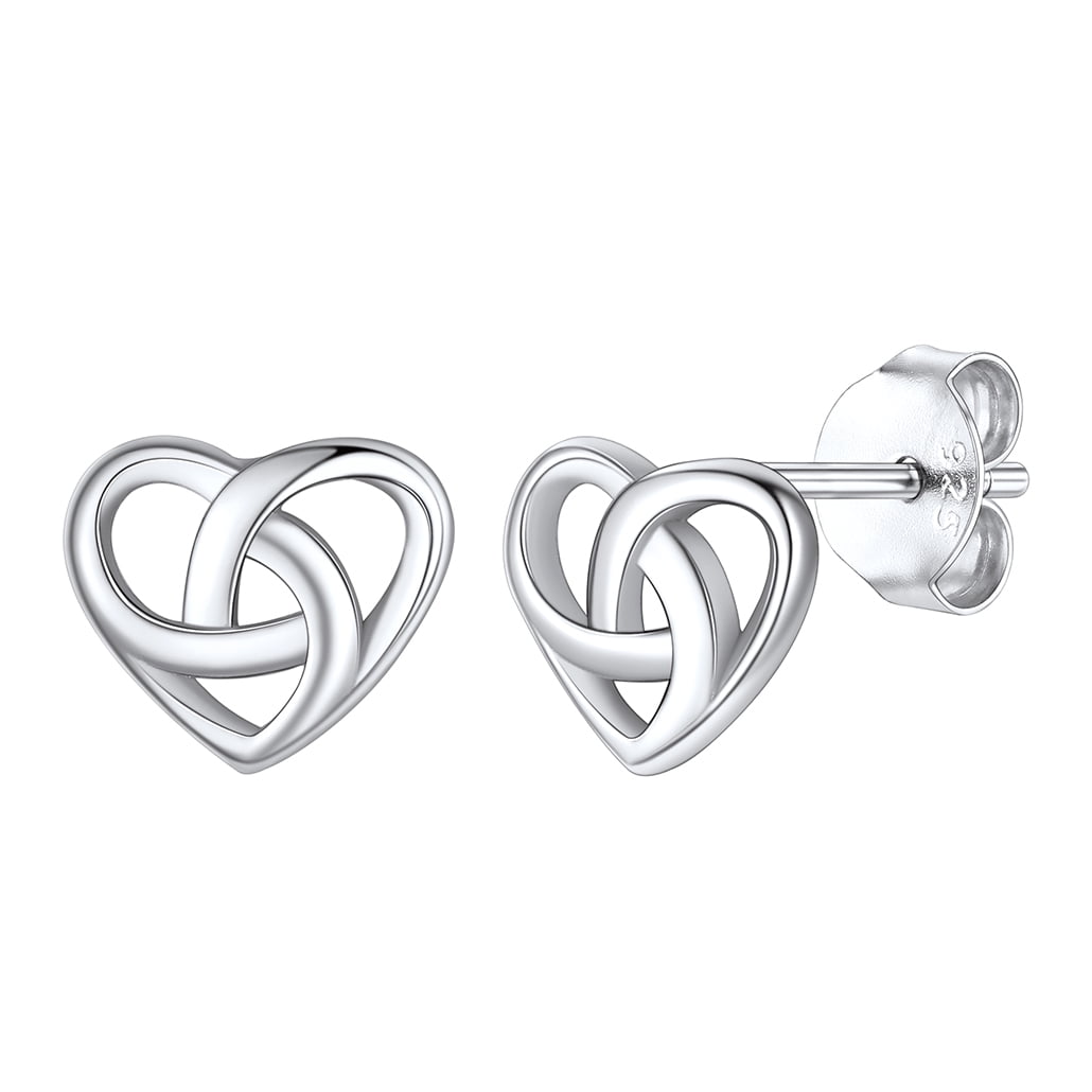 Silvora Celtic Knot Heart Stud Earrings Sterling Silver Celtic Jewelry ...