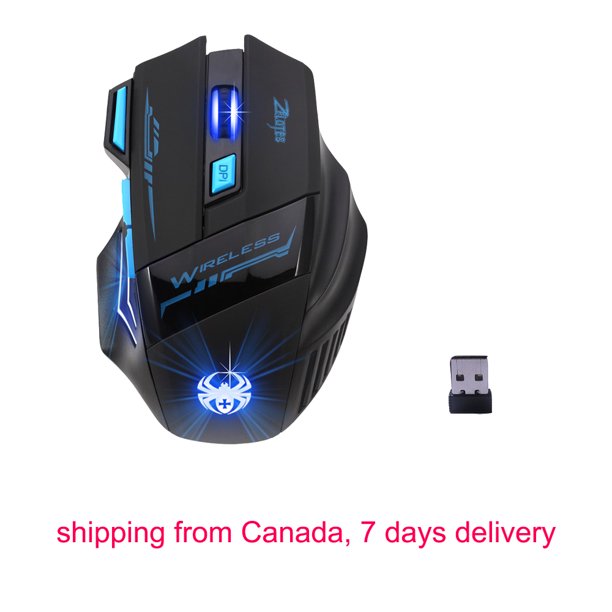 ZELOTES Wireless Mouse with Colorful Breathing Lights, 2400 DPI 7 ...