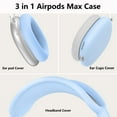 3-in-1 Silicone Case Cover for AirPods Max Headphones, Anti-Scratch Ear ...