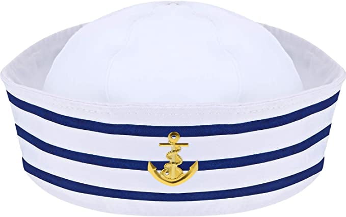Sailor Hat Navy Yacht Blue Captain Hat with White Sail Hat for Costume ...