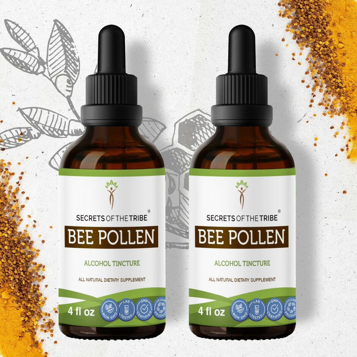 Bee Pollen Tincture Alcohol Extract, Organic Bee Pollen (Bee Pollen ...