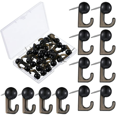 50 Pieces Push Pin Hooks Plastic Heads Pin Tacks Wall Thumb Tacks ...