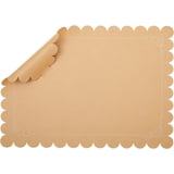 BZUEPRS 100 Pack Disposable Scalloped Kraft Paper Placemats for Dining ...
