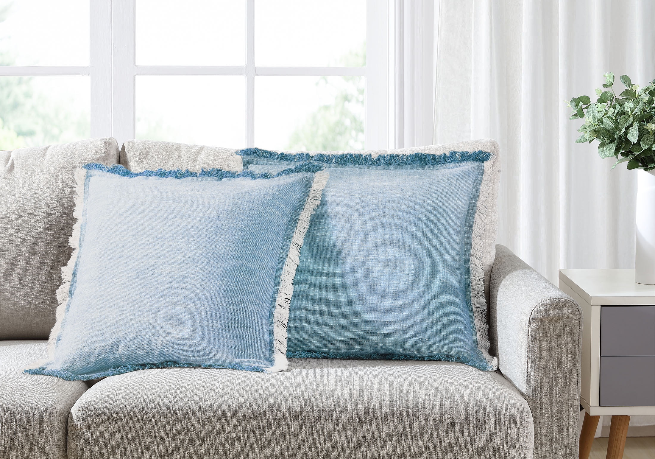 Better Homes & Gardens, Blue Throw Pillows, Square, 20"x20", Blue, 2 ...