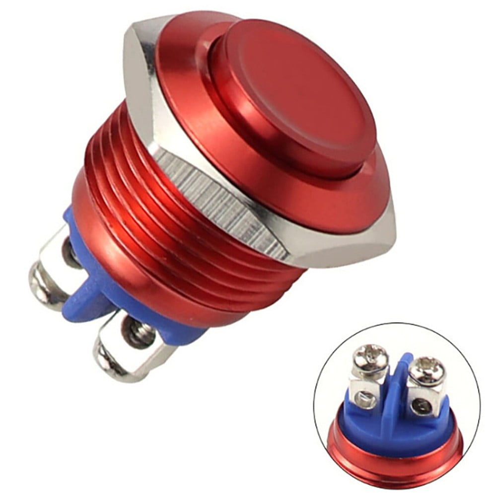 Momentary Push Button Switch 16mm Self-resetting Pointing Screw Foot ...