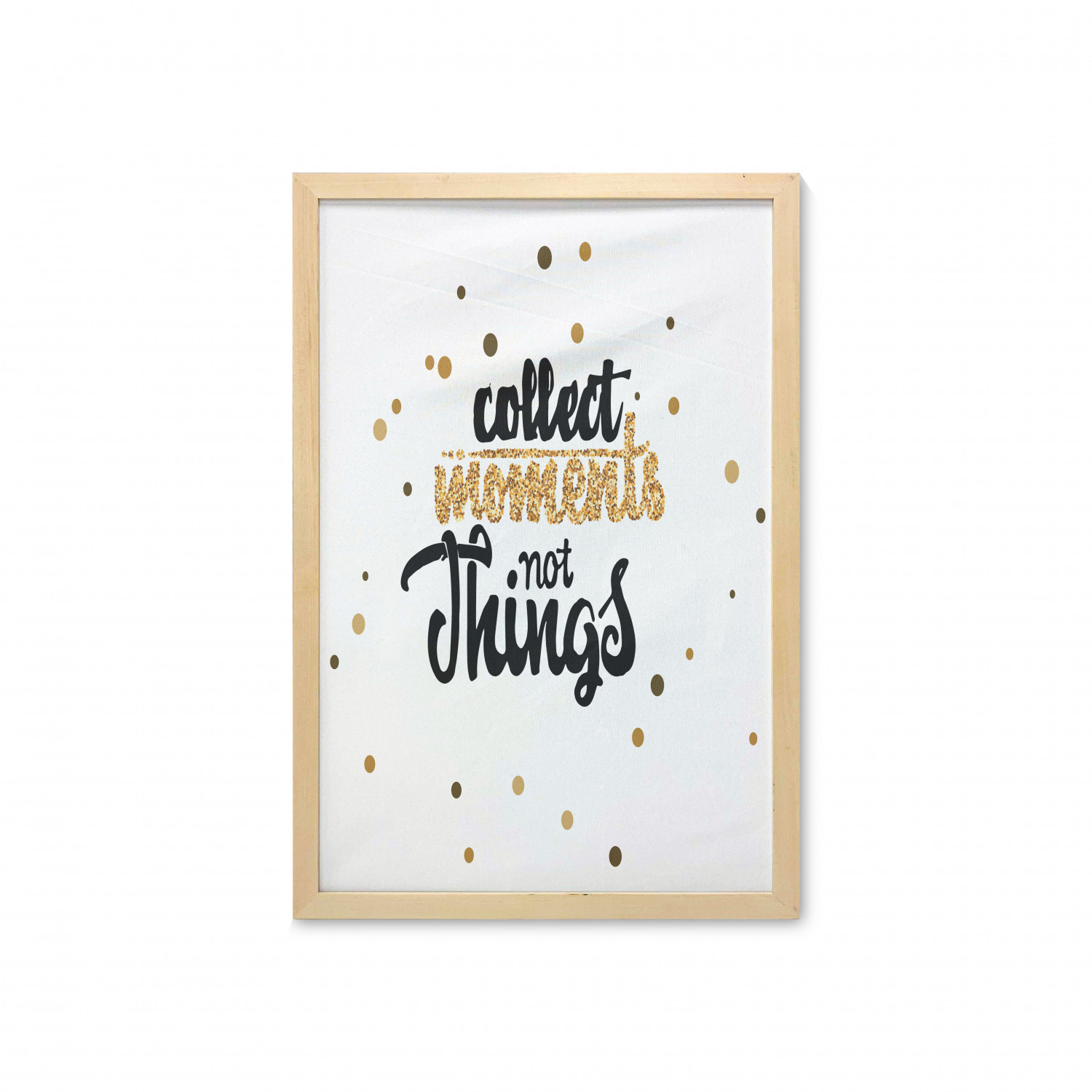 Saying Wall Art with Frame, Calligraphic Graphic Theme in Yellow Golden ...