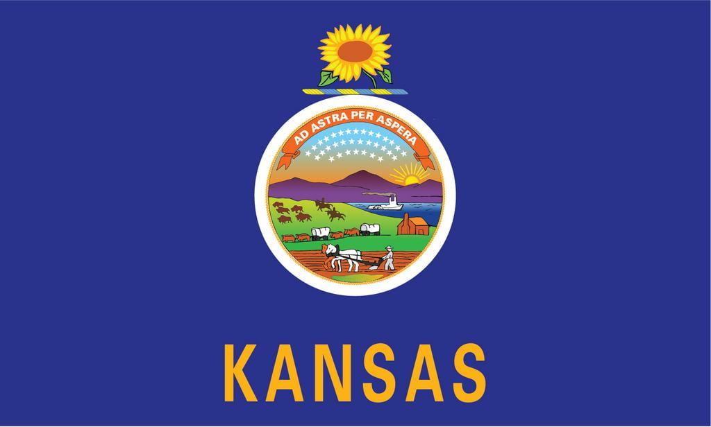 2-Pack Kansas State Flag Decal Sticker | 5-Inches By 3-Inches ...