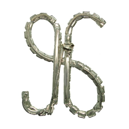Initial "H" Pin Brooch Pave Rhinestones Silver Tone 1 1/2" - Walmart ...