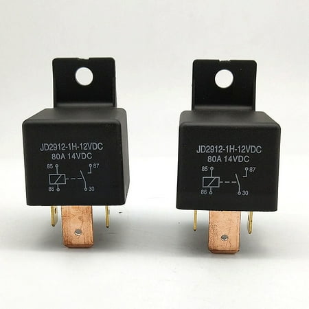 QUETO 2 Pack 4 Pin 12V 80A Spst Car Relay Model Number: JD2912-1H-12VDC ...