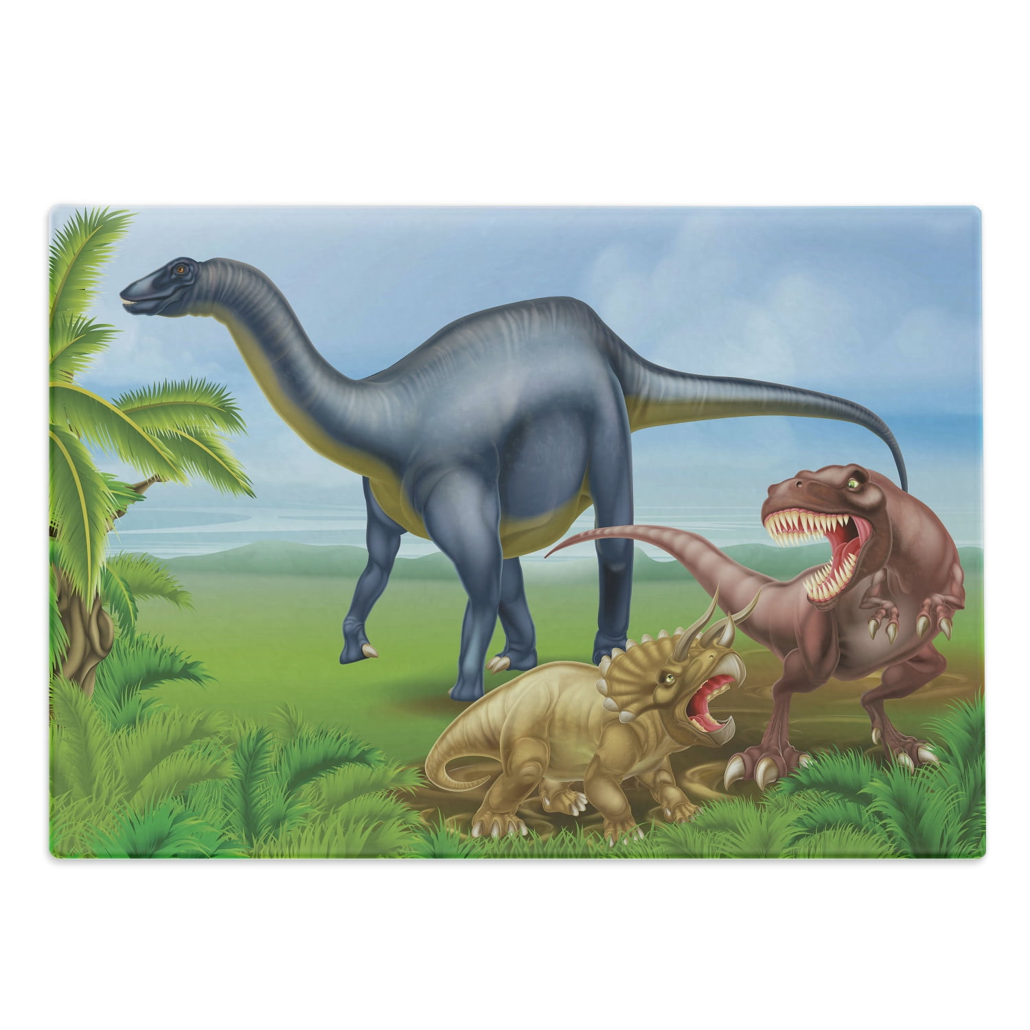 Dinosaur Cutting Board, Different Types of Dinosaurs Natural Jungle ...