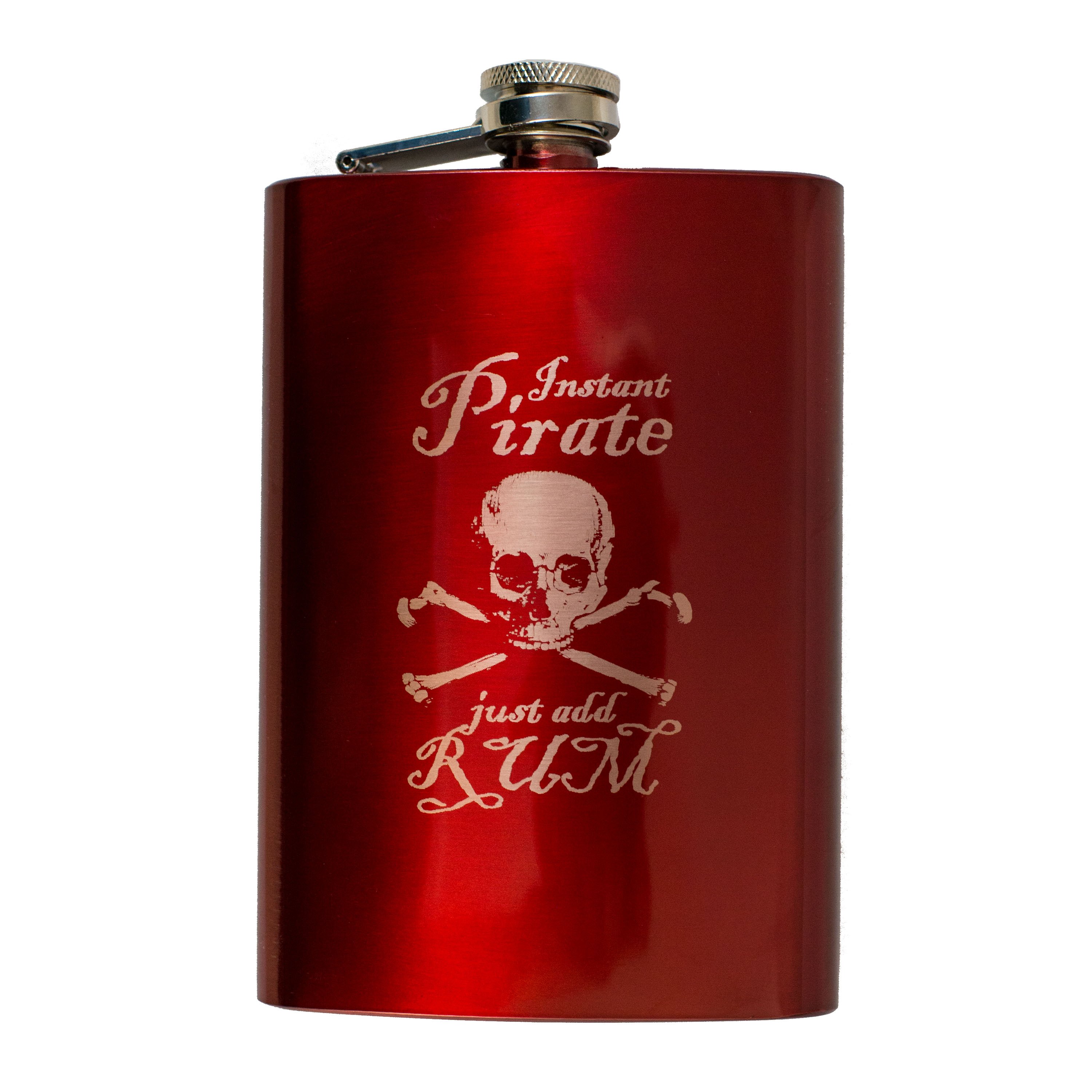 8oz RED Instant Pirate Just Add Rum Flask L1 - Walmart.com