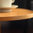 Round Side Table, Solid Wood Spindle Leg with Light Oak MDF Tabletop ...