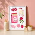 Affixzi Pink Matchbox Wall Art, Valentine, Unframed Paper Poster ...