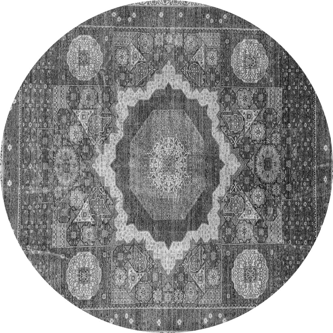 Ahgly Company Indoor Round Abstract Gray Modern Area Rugs, 6' Round ...