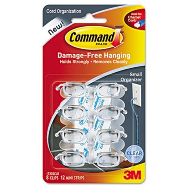 Command 17302CLR Cord Clip Small .25 in. with Adhesive Clear 8-Pack ...