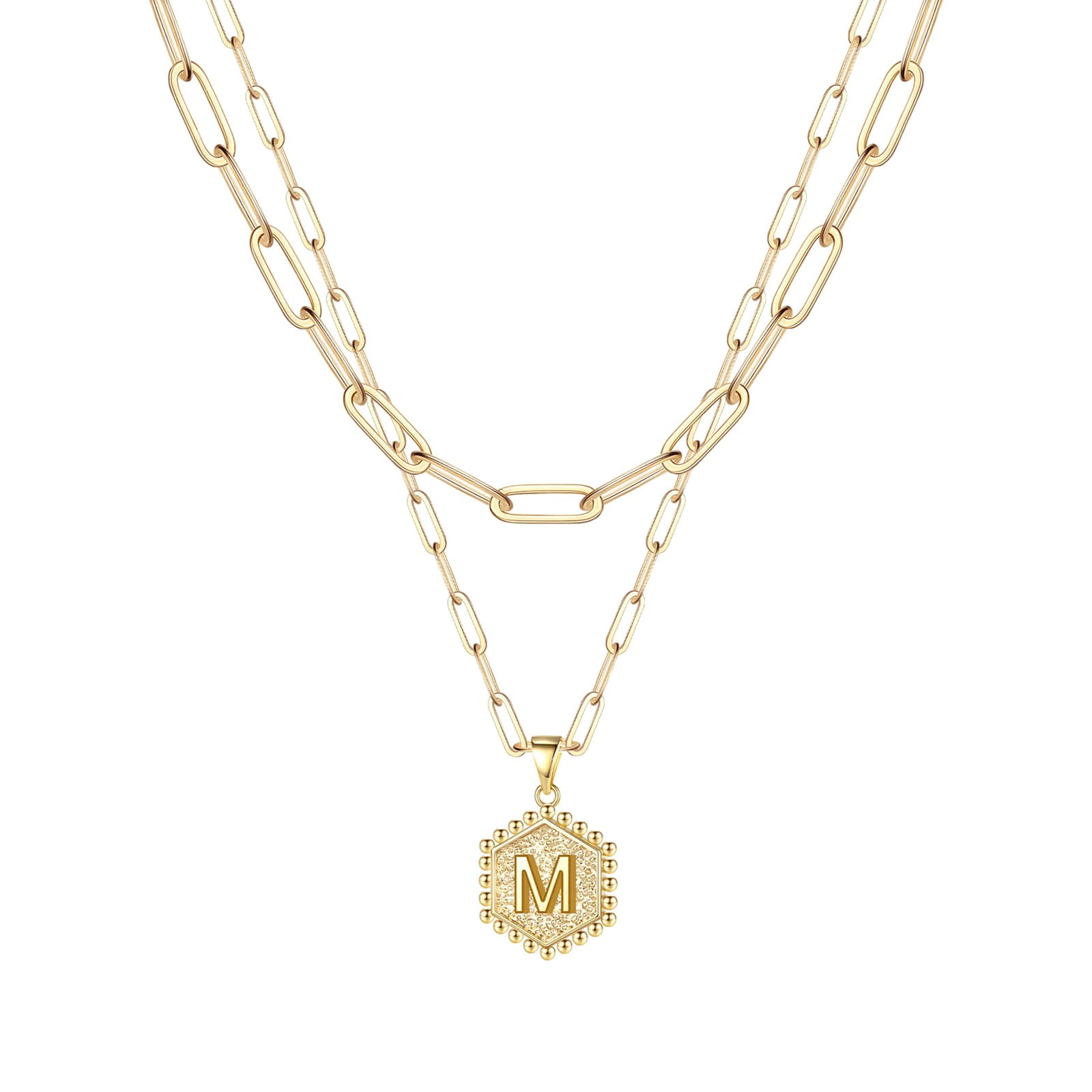 Click here for Kcodviy 26 Initial Hexagon Necklace Trendy Necklac... prices