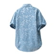 Dolkfu Button Graphic Tees Collared Blue Retro Vintage Short Sleeve ...