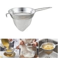 Stainless Steel Fine Meshes Conical Strainer Reinforced Bouillon Sieve ...
