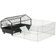 "Pawhut Indoor/Outdoor Large Rabbit & Bunny Cage with Wheels, Main ...