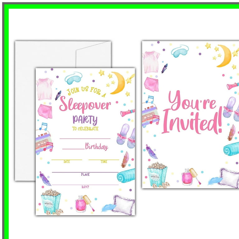 Sleep Over Party Invitations For Girls
