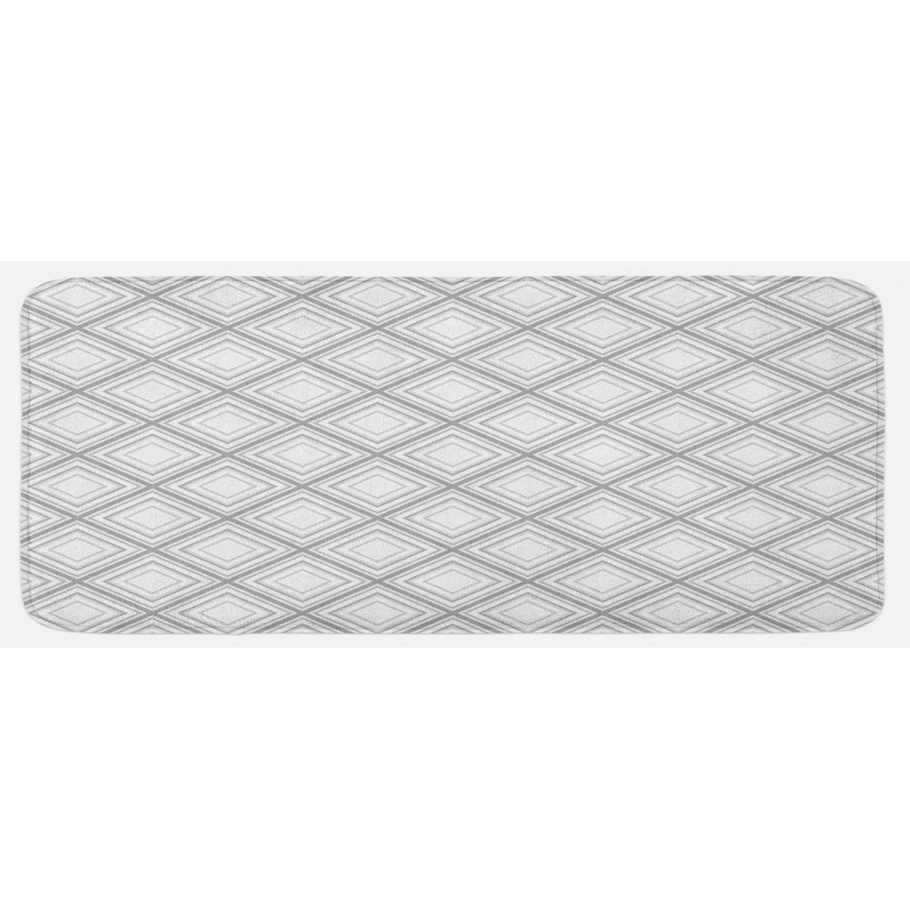 Geometric Kitchen Mat, Minimalist Repeating Diamond and Square Form ...