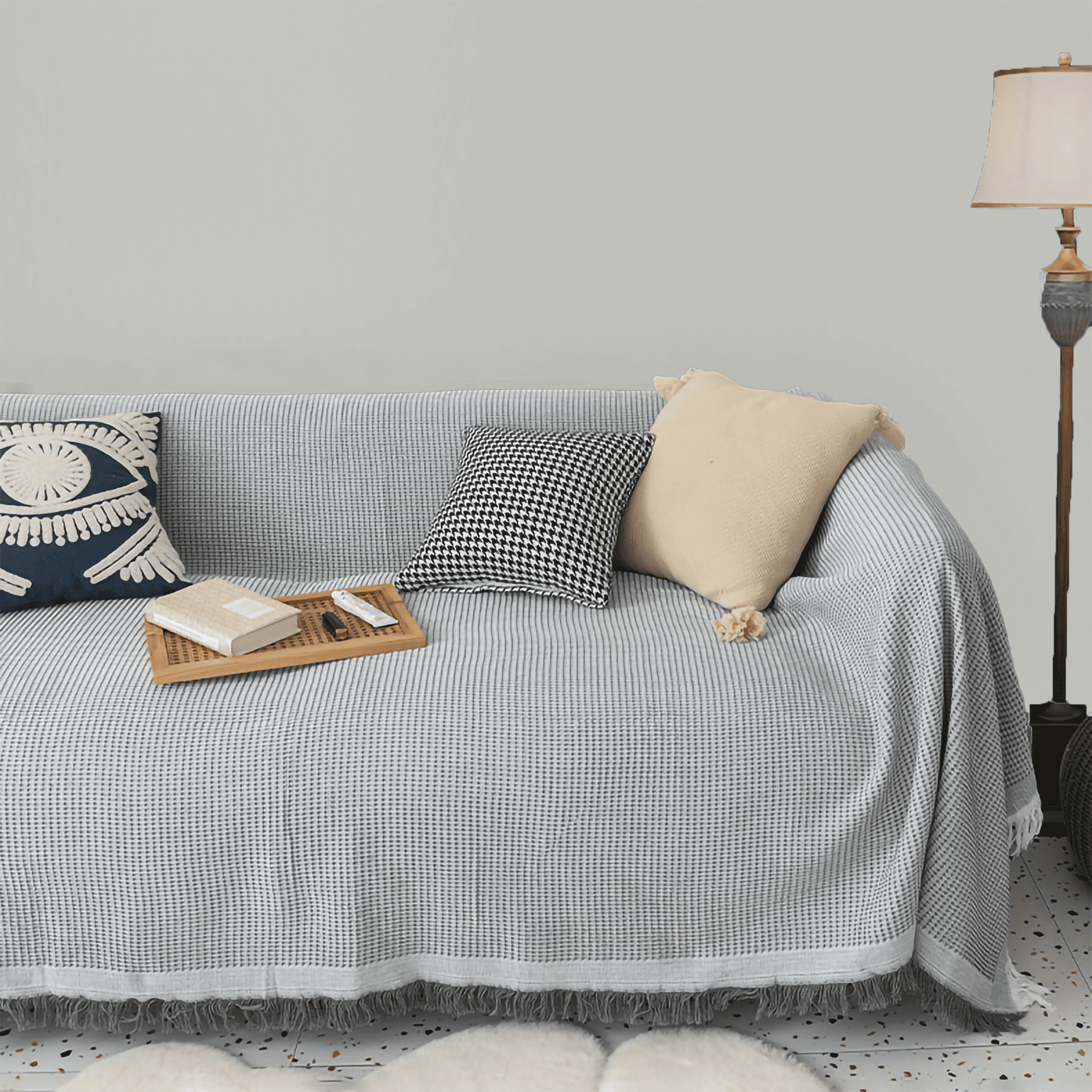 Click here for Q Vita 100 Cotton Sofa Slipcover - 1-Piece Washabl... prices