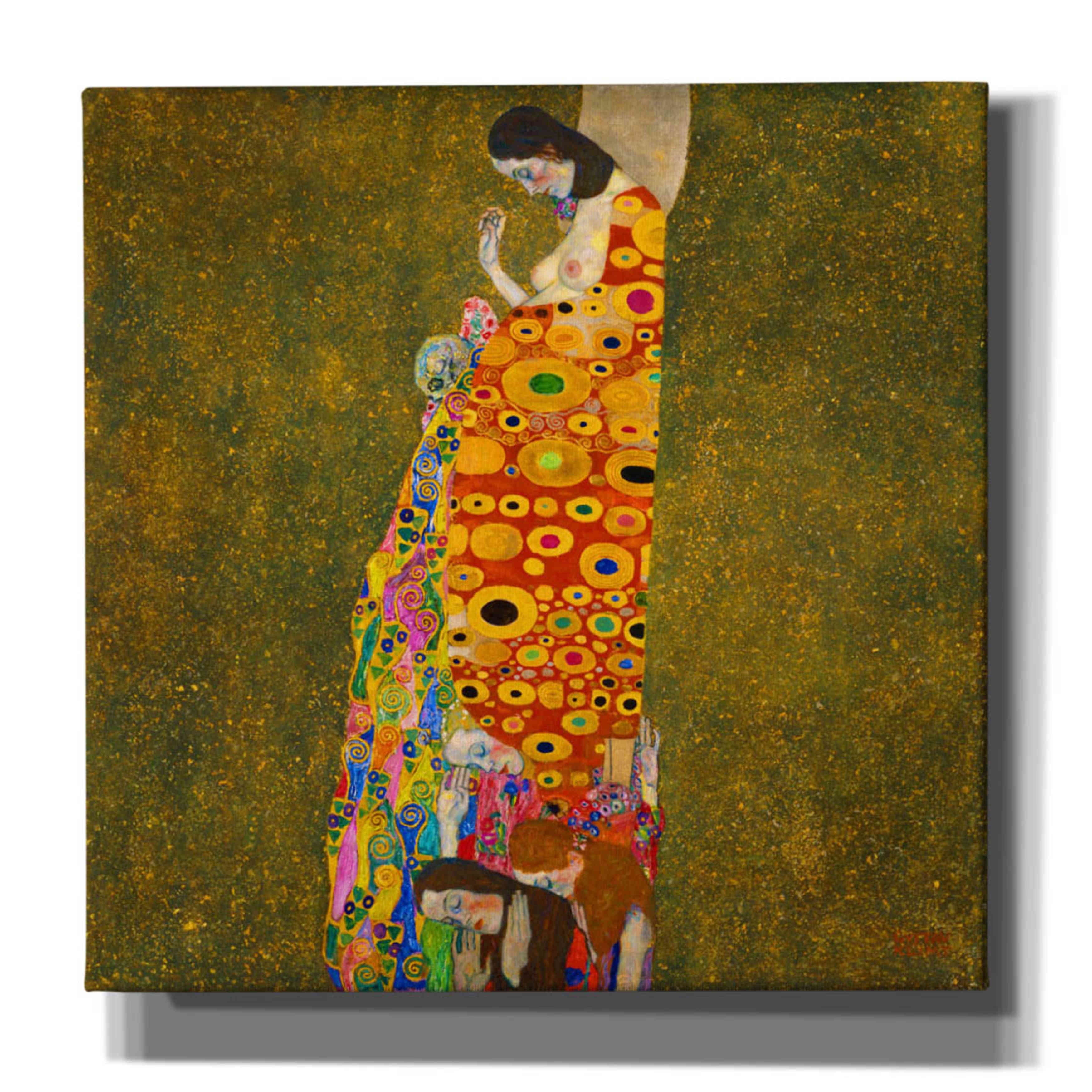 Epic Graffiti 'Hope II' by Gustav Klimt, Canvas Wall Art, 12"x12 ...