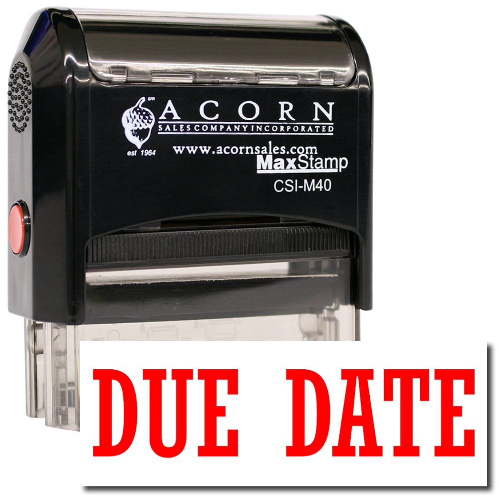 Large Self-Inking Due Date Stamp with Brown Ink - Walmart.com