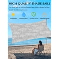 Ash Gray Umbellifer Sun Shade Sail 14' x 18', Retro Rustic Flora Stems ...
