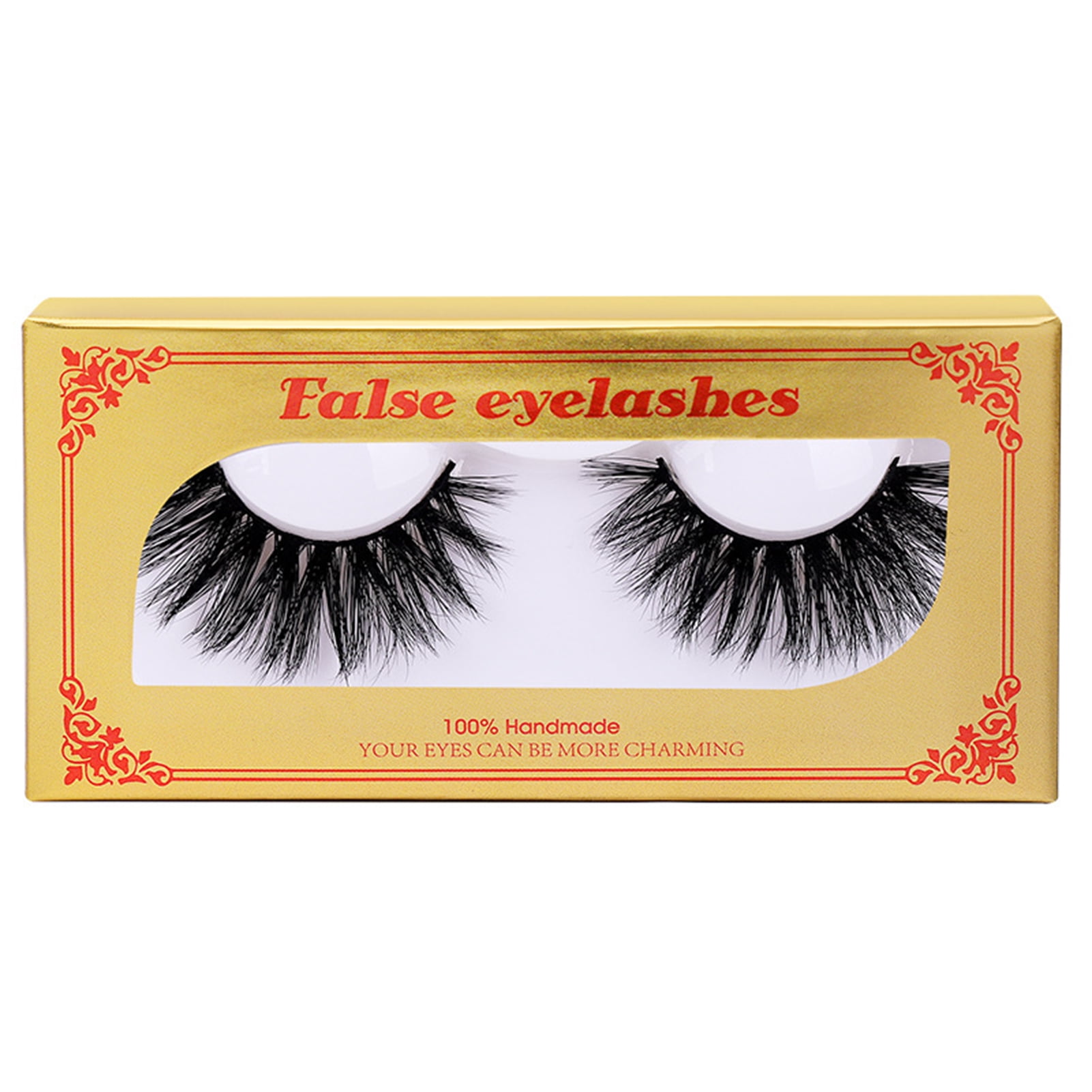 huanledash 1 Pair False Eyelashes Natural Look 3D Wispy Curly Fluffy ...