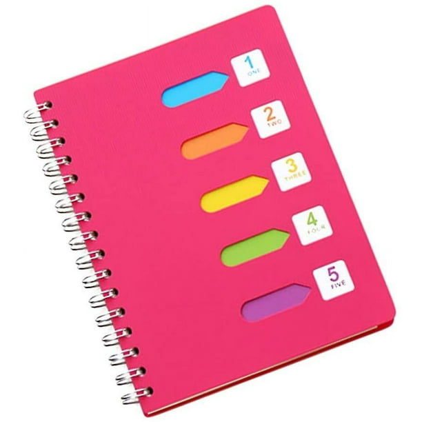 SHAR 2 Pieces A5 Spiral Notebook 2 Inch Diary Notepad Separator Lined ...