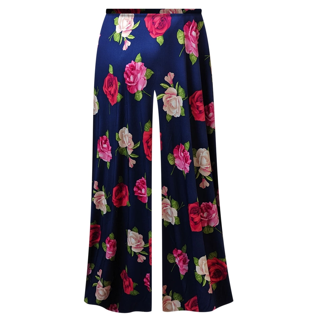 Plus size Tall Rose Bloom Sea Designer Print Slinky Palazzo Capri Pants ...