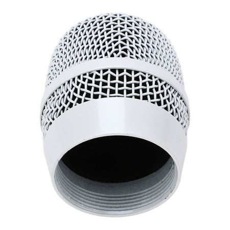 Ball Head Mesh Microphone Grille, White Stainless Steel Microphone Head ...