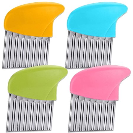 4 pcs Potato Slice Knife, Waffle, Fruit and Waffle Waffle Slicer, Wavy ...