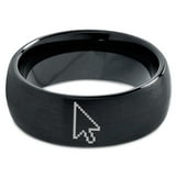 Tungsten Mouse Arrow Pointer Cursor Band Ring 8mm Men Women Comfort Fit ...