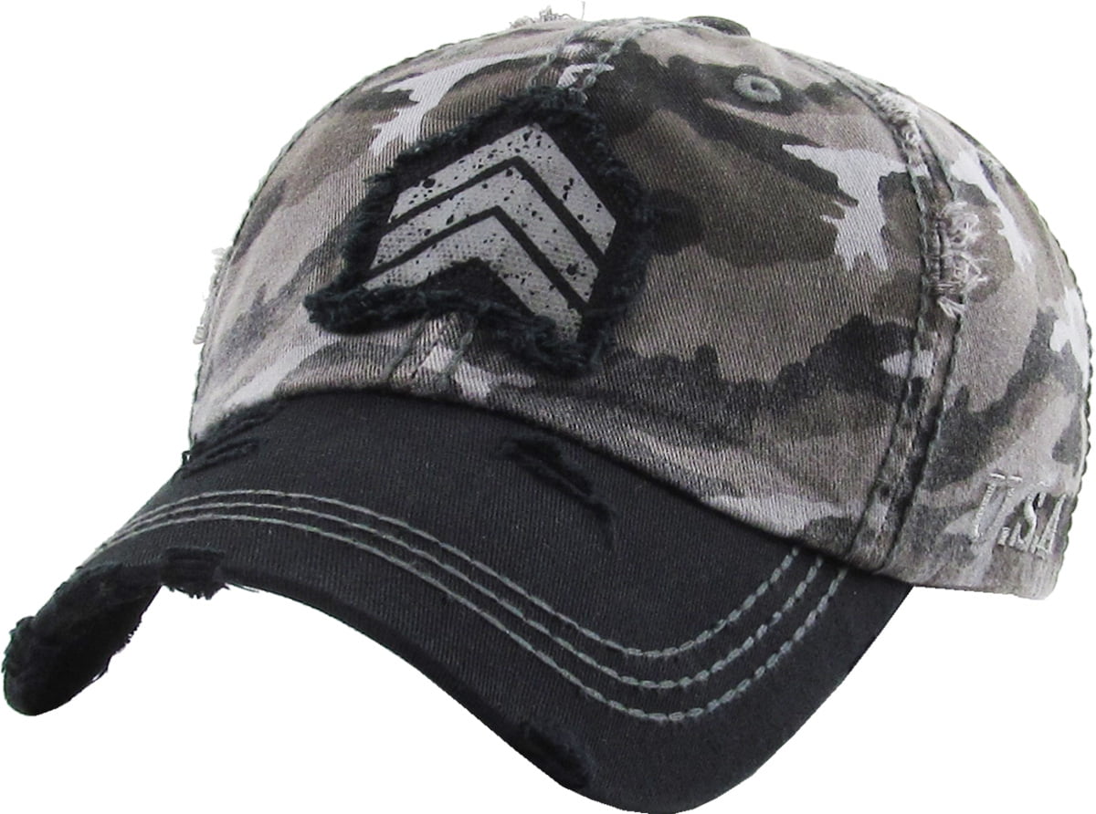 Military Rank Vintage Distressed Dad Hat Washed Baseball Cap - Walmart.com