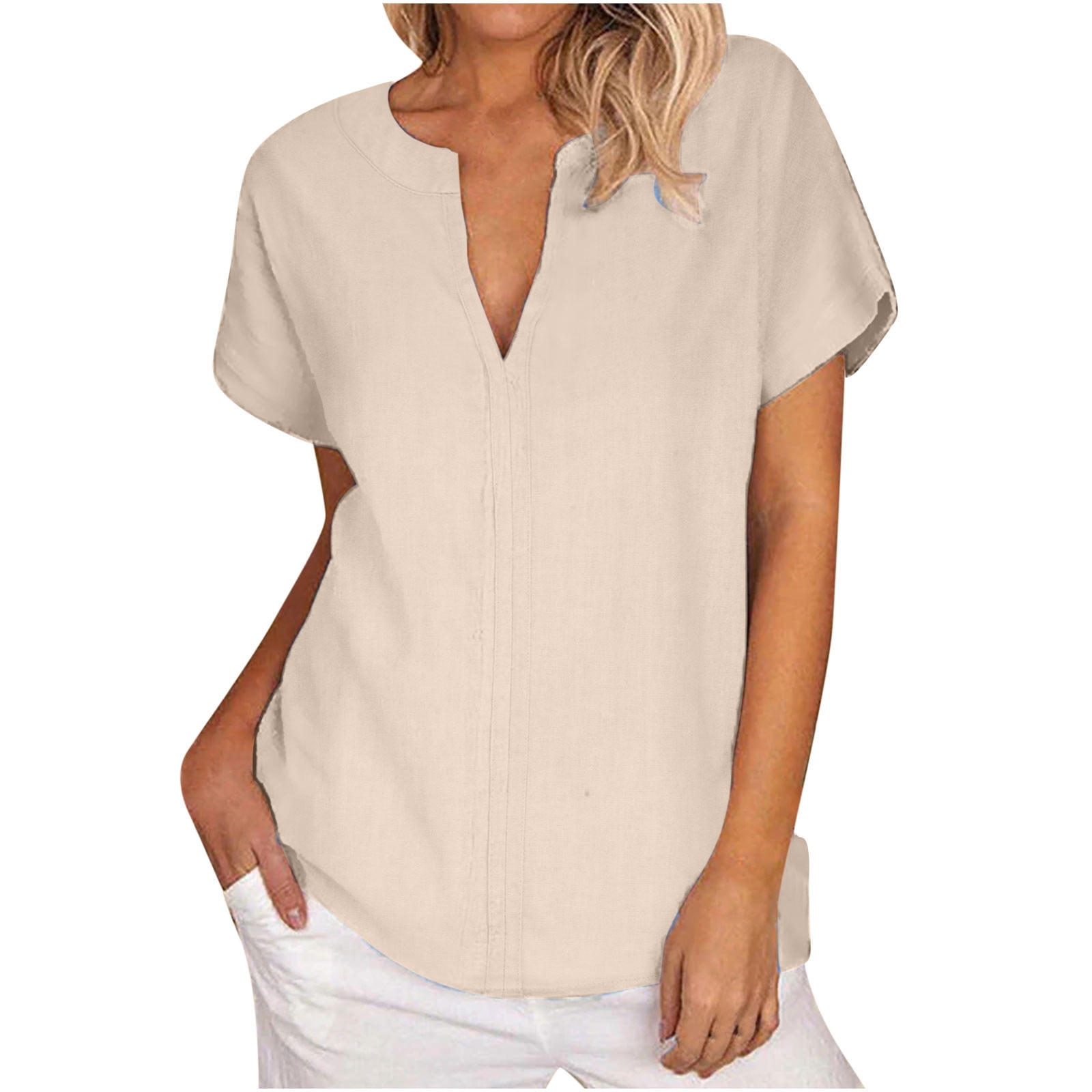 Click here for Timegard Tops For Women Cotton Linen Short Sleeve... prices