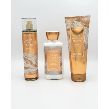 Bath and Body Works Warm Vanilla Sugar Deluxe Perfume Gift Set - Fragrance Mist, Body Cream ...