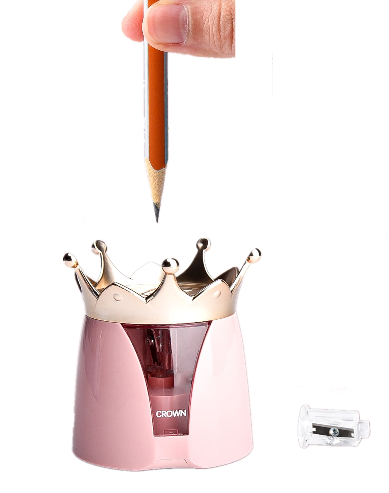 Crown Shape Electric Pencil Sharpener with Spare Sharpener Kawaii ...