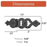 4 Pack 7.75 inch Decorative Hinges Black Wrought Iron Hinges Decorative ...