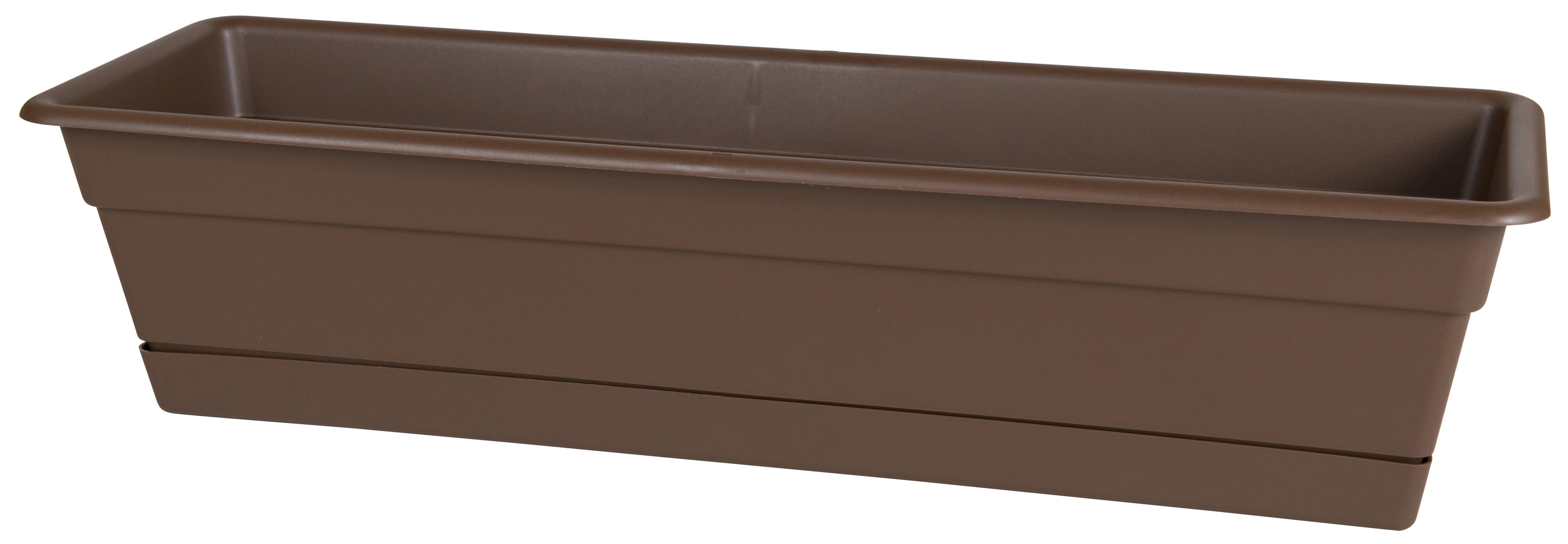 Bloem Dura Cotta Window Box Planter w/Tray 36" Chocolate Brown ...