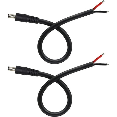 Tatum88 2 Pack Dc Power Cable Pigtails - 5.5mm X 2.5mm Dc Male Jack ...