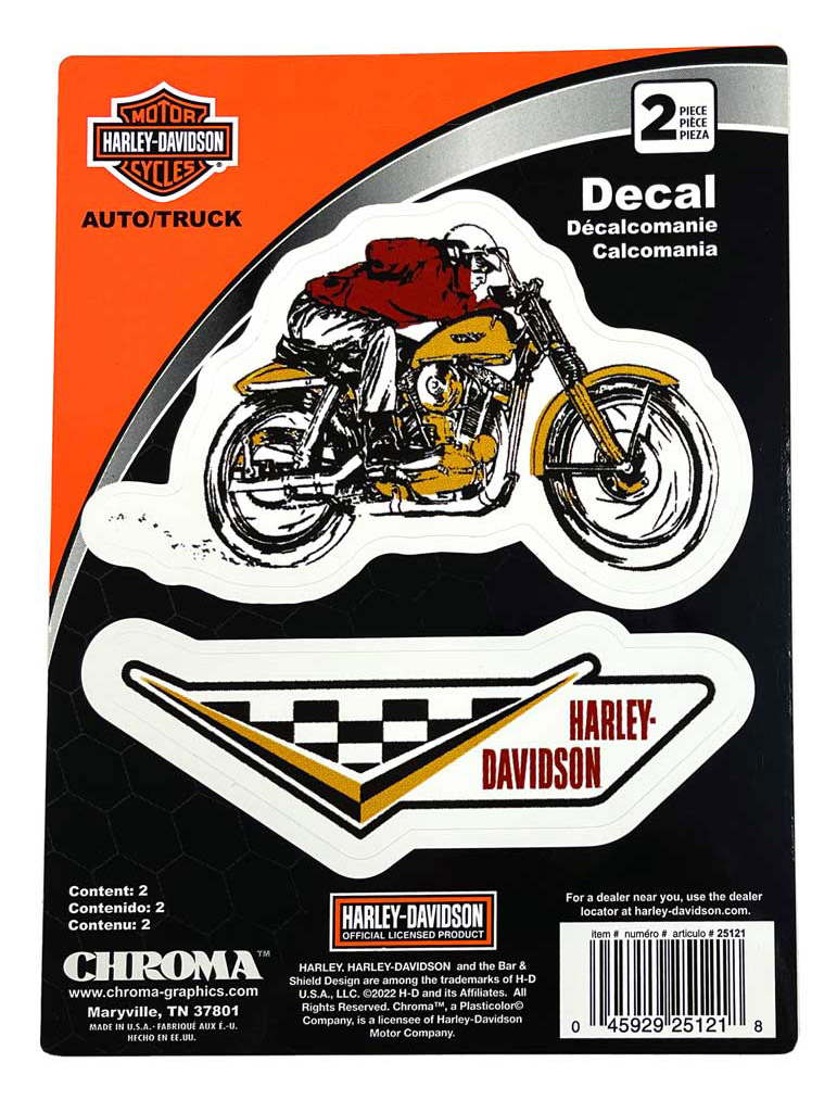 Harley-Davidson 2-Piece Vintage Racing White Decals - 2 Pack - 6 x 8 in ...