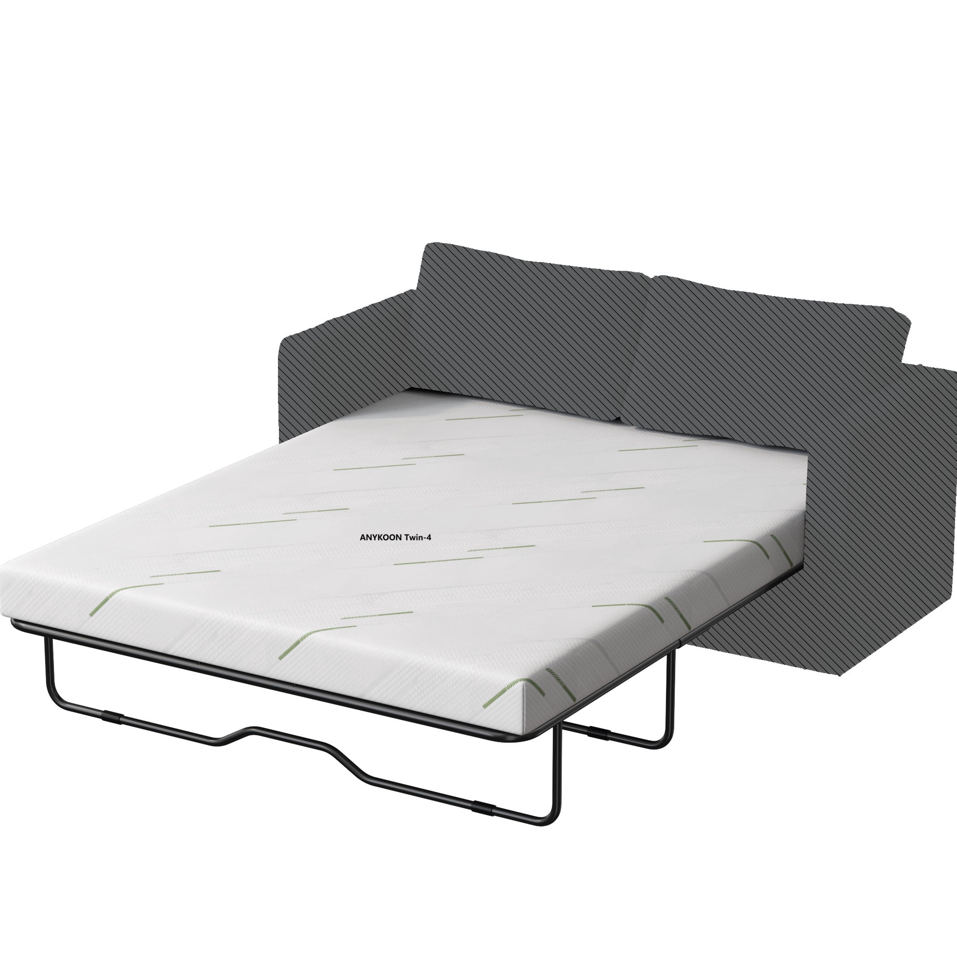Anykoon Twin Size 4 Inch Gel Memory Foam Sofa Bed Mattress Cushion ...
