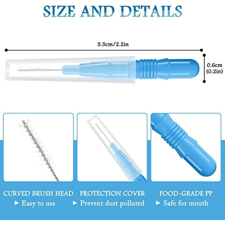 40 Pieces Brush Tooth Applicator Reusable Wire Flossing Toothbrush ...
