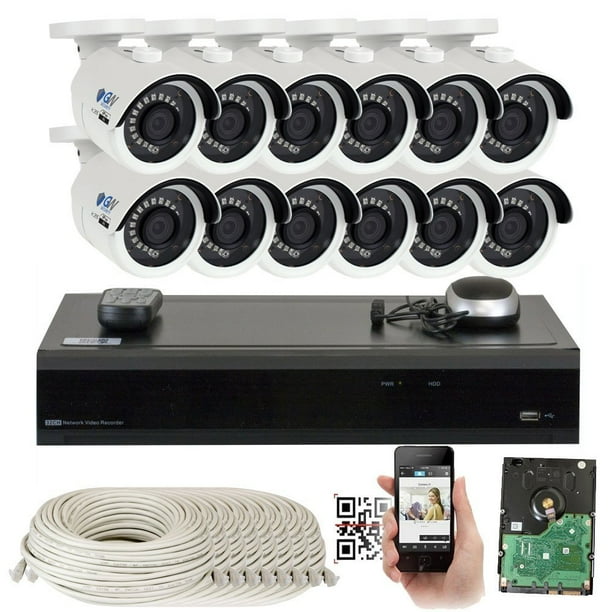 GW 16 Channel H.265 PoE NVR UltraHD 4K (3840x2160) Security Camera ...