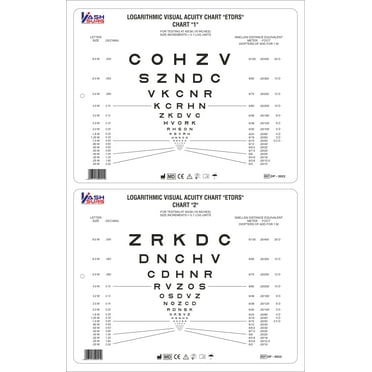 Snellen Letter Eye Chart with Red Green Blue Bar Visual Acuity Test 6m ...