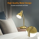 "Lepower Metal Desk Lamp, Adjustable Gooseneck Table Lamp, Gold, E26 ...