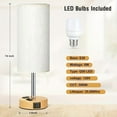 3 in 1 Bedside Lamp - USB-C Charging & AC Outlet, 3-Level Dimmable, LED ...