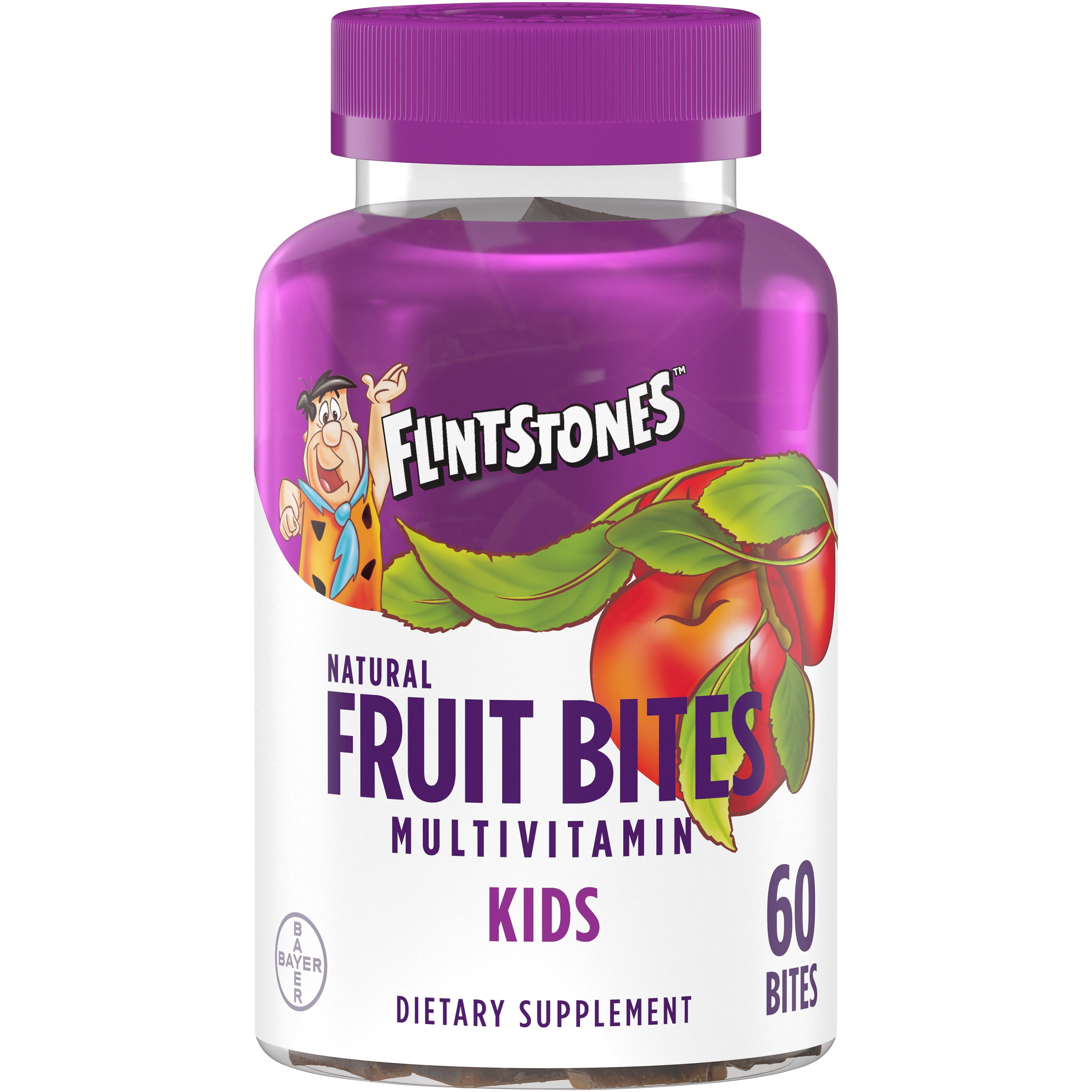 Flintstones Kids Natural Fruit Bites Multivitamin, 60 Count - Walmart.com